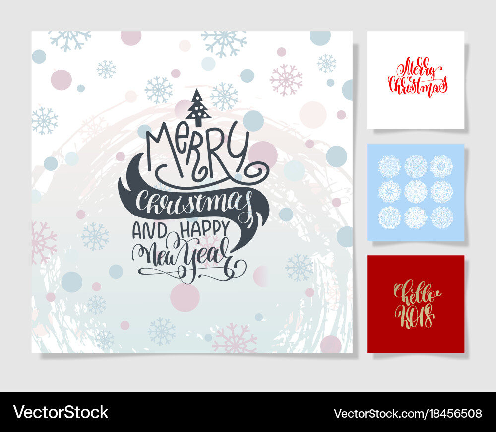 Lettering christmas posters - merry Royalty Free Vector