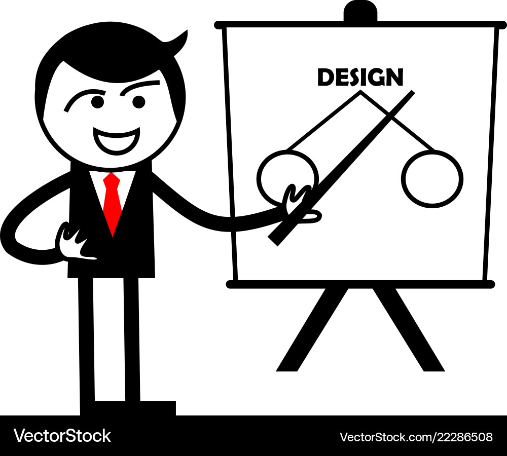 Stick figure stickman presentation logo Royalty Free Vector