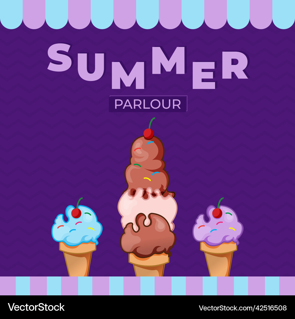 Summer parlour banner design Royalty Free Vector Image