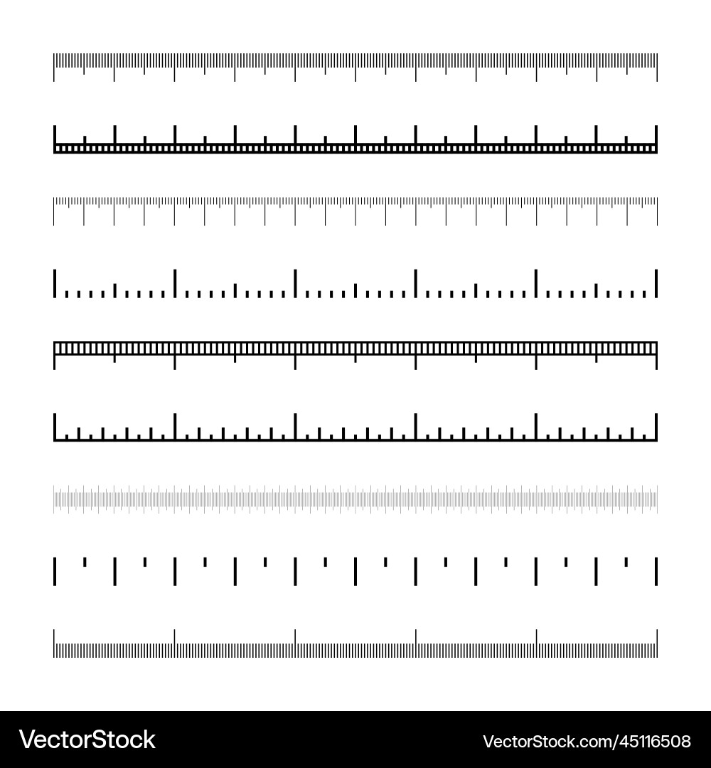 Various measurement scales with divisions Vector Image