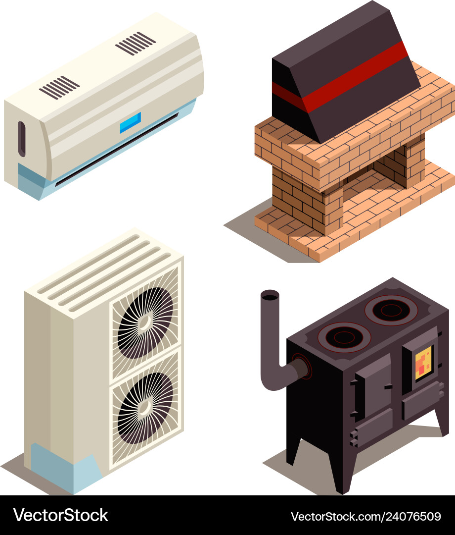 Air Conditioning & Heating Systems Royalty Free Vector