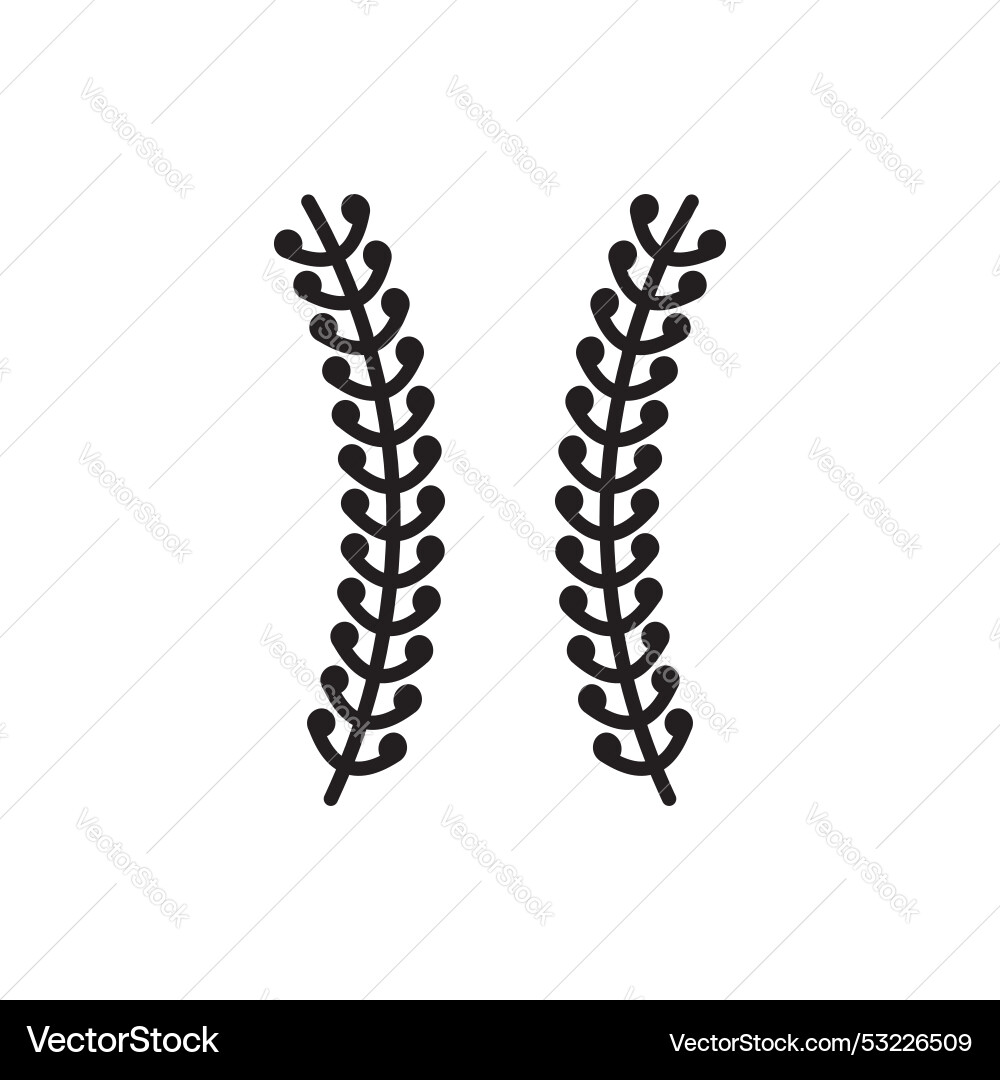 Baseball stitches icon set softball lace seam Vector Image