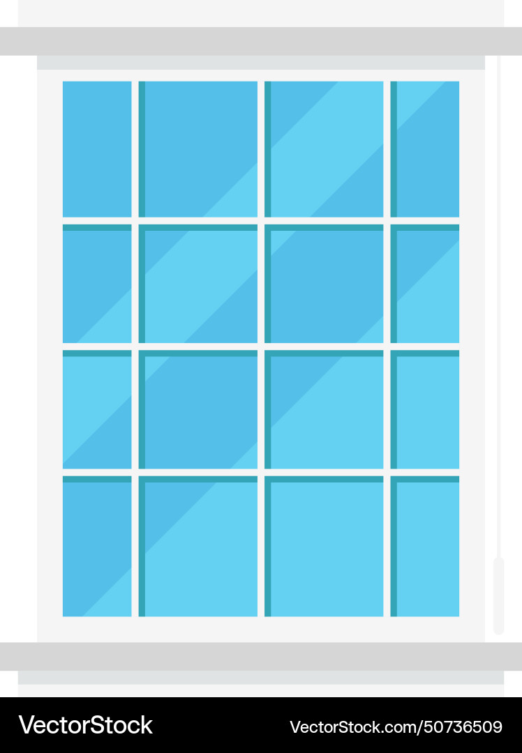 Cartoon window clean glass in plastic frame Vector Image