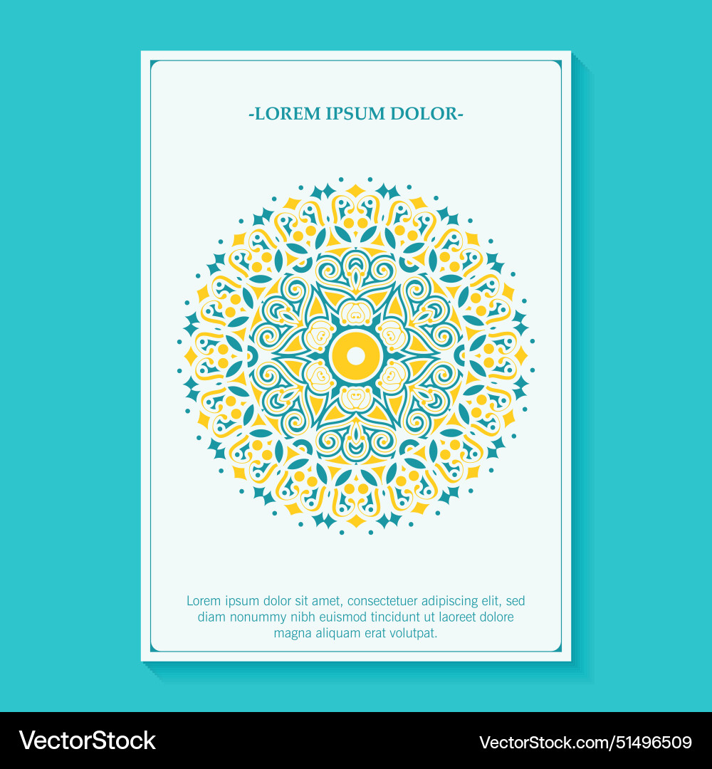 Colorful mandala cover design template Royalty Free Vector