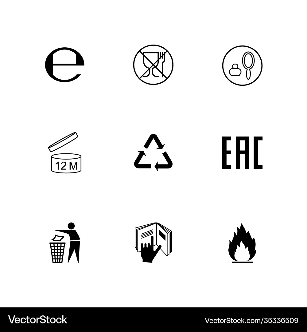 Cosmetics Packaging Icons Set Royalty Free Vector Image