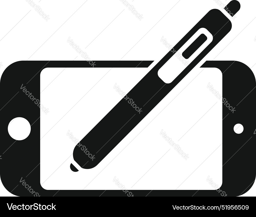 Designer using graphic tablet on smartphone Vector Image