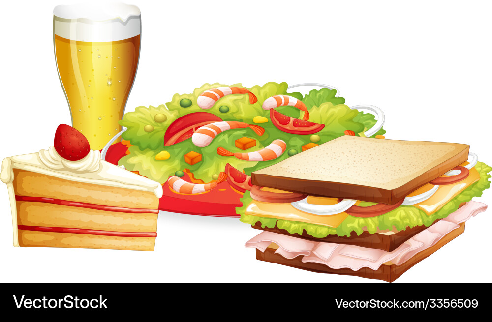 Lunch set Royalty Free Vector Image - VectorStock