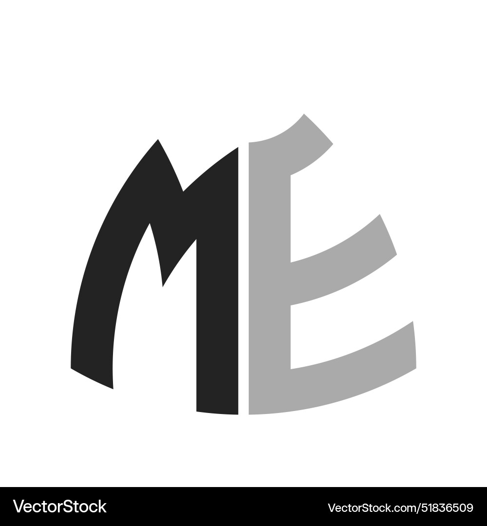 Modern creative me logo design letter icon Vector Image