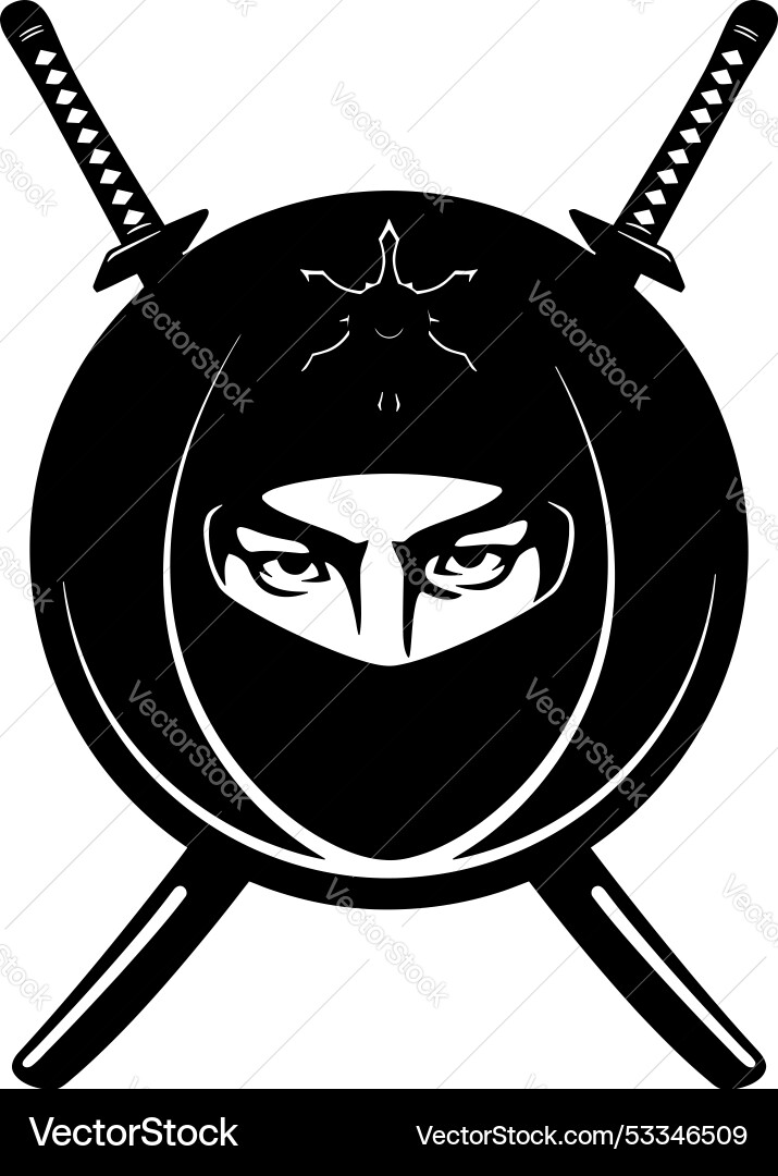 Ninja logo badge Royalty Free Vector Image - VectorStock