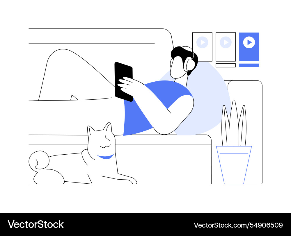 Watching videos isolated cartoon Royalty Free Vector Image