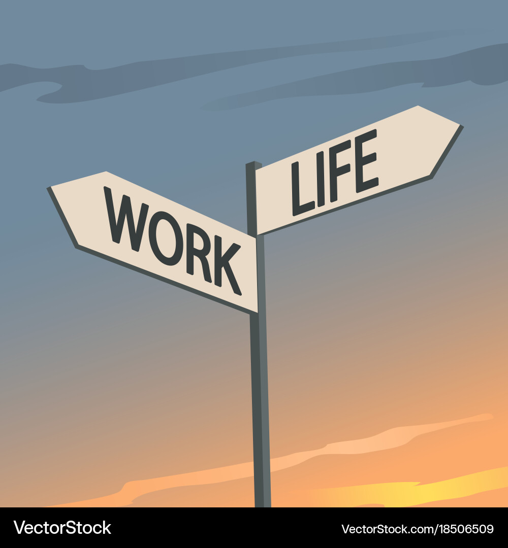 Work or life indication sign Royalty Free Vector Image