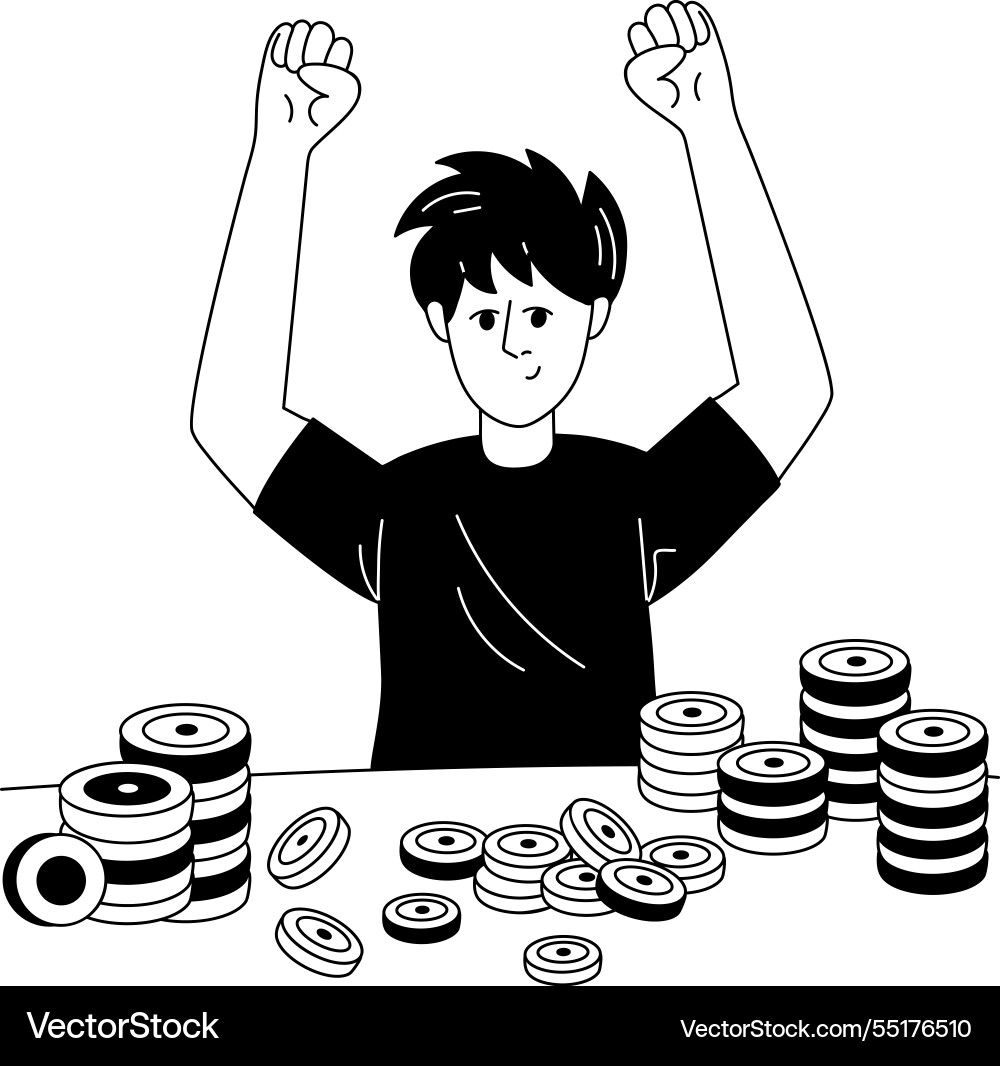 Bet winner in drawing style Royalty Free Vector Image