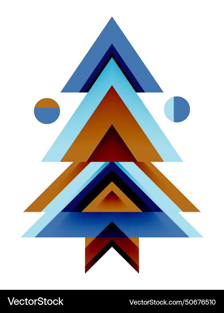 Christmas tree abstract geometric triangles new Vector Image