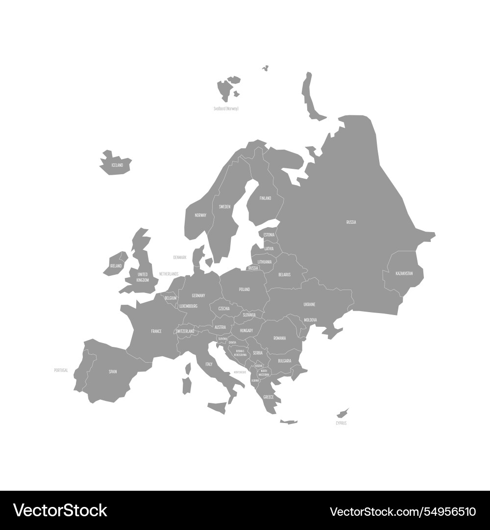 Europe political map Royalty Free Vector Image