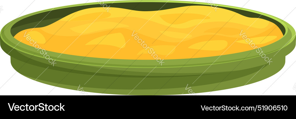 Green sandbox filled with sand for children Vector Image