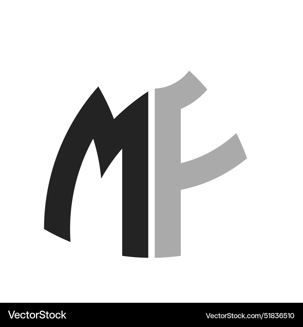 Modern creative mf logo design letter mf icon for Vector Image