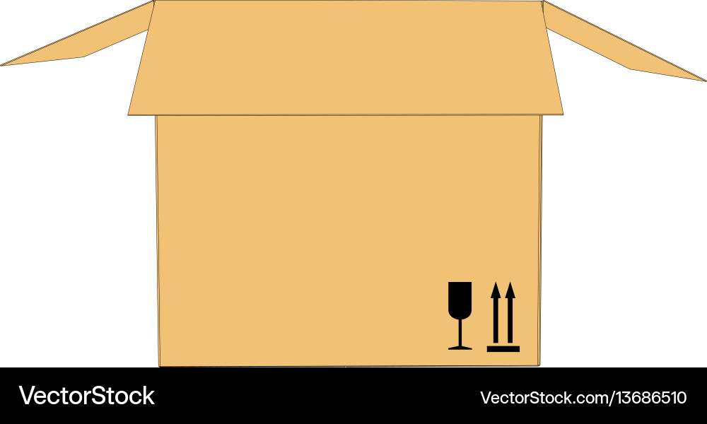 Open cardboard box Royalty Free Vector Image - VectorStock