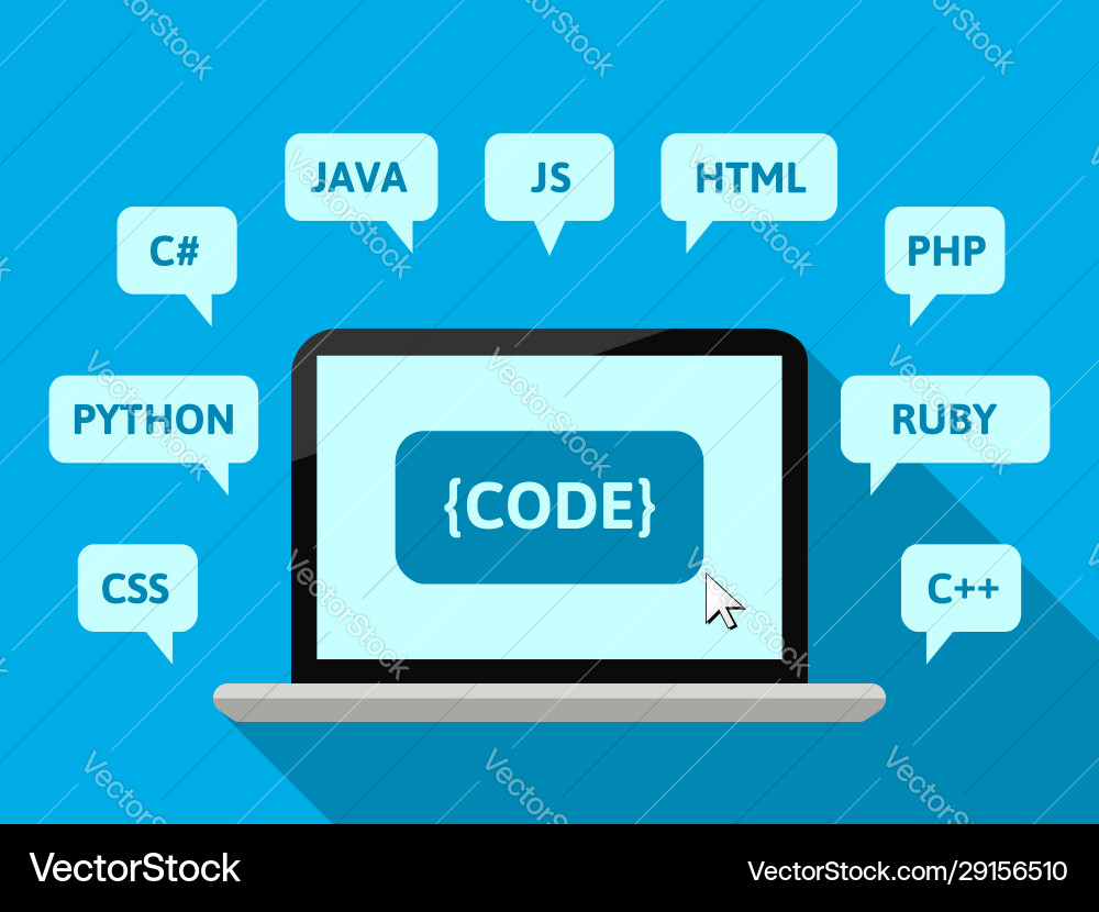 Programming and coding concept Royalty Free Vector Image