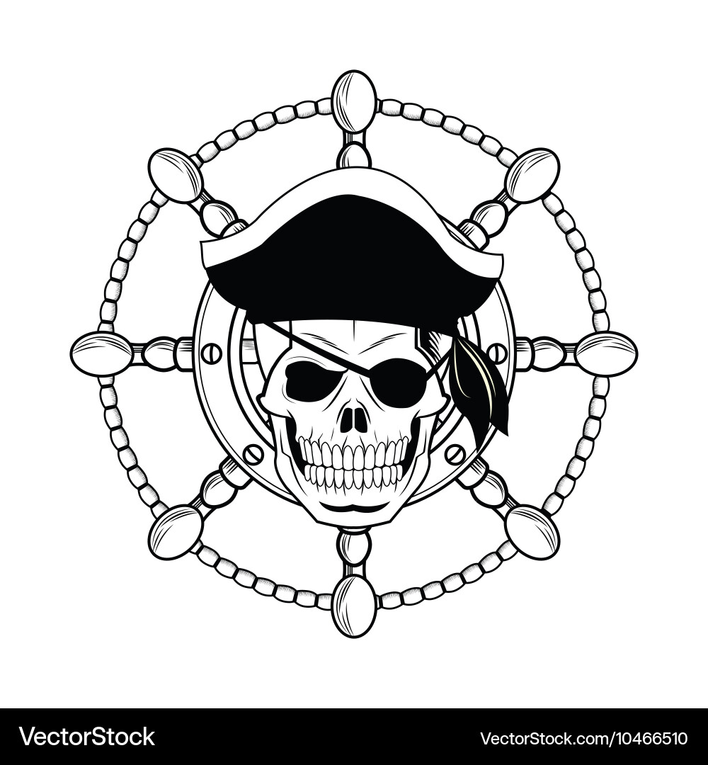 Skull Rudder Nautical Tattoo Royalty Free Vector Image