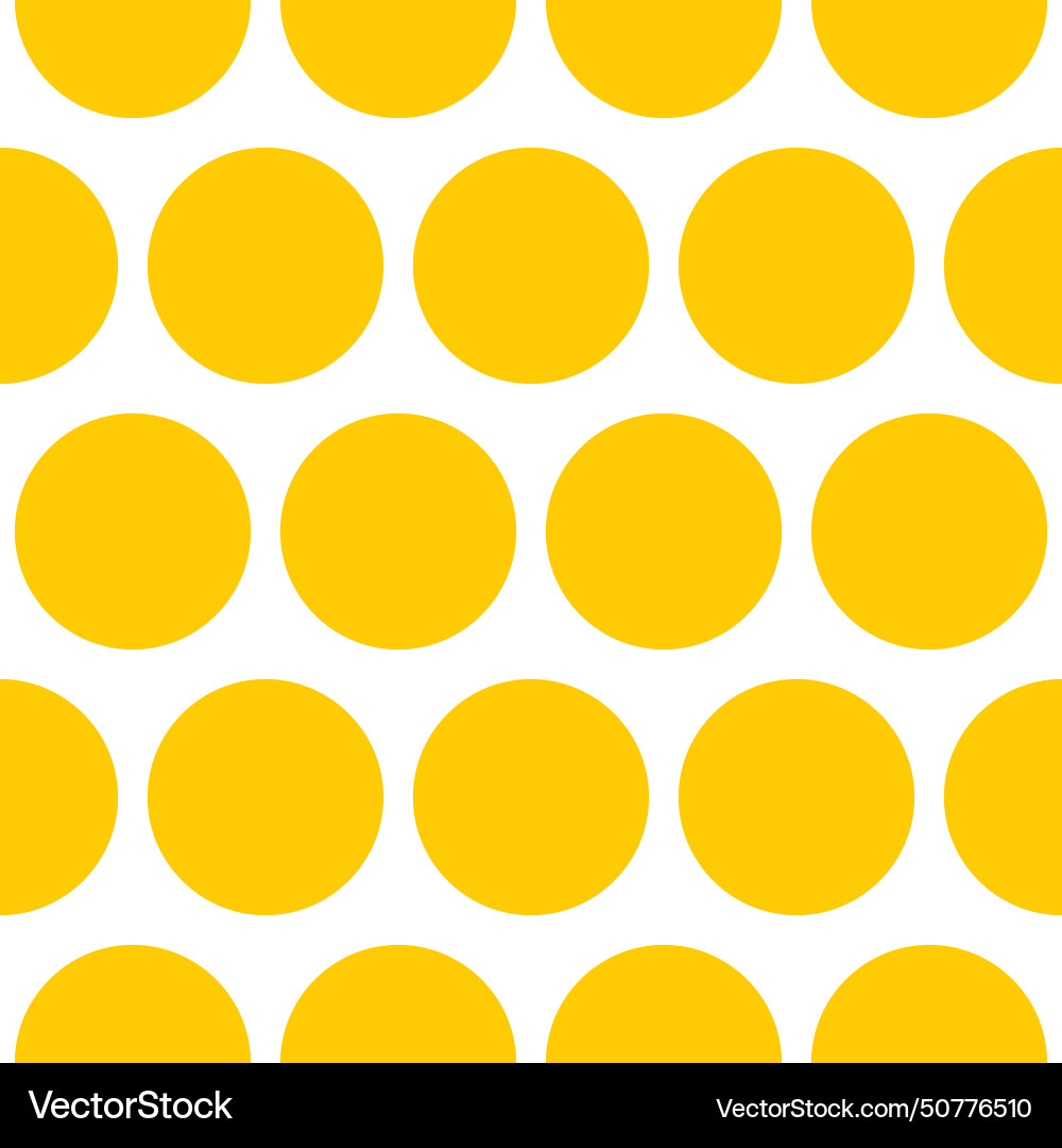 Tile pattern with yellow polka dots on white Vector Image