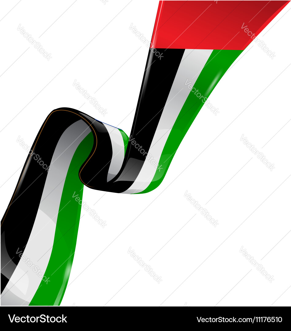 United Arab Emirates Flag Ribbon Royalty Free Vector Image