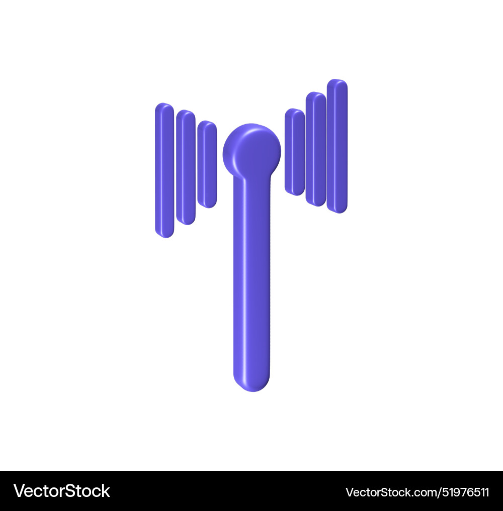 3d wireless network icon Royalty Free Vector Image