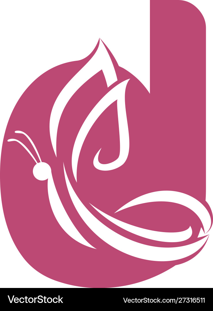 Butterfly letter d logo design Royalty Free Vector Image