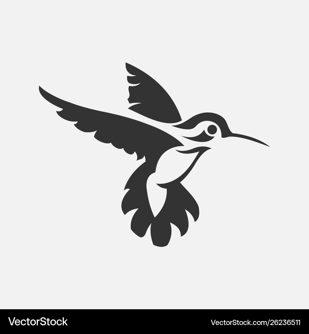 Colibri or humming bird icons Royalty Free Vector Image