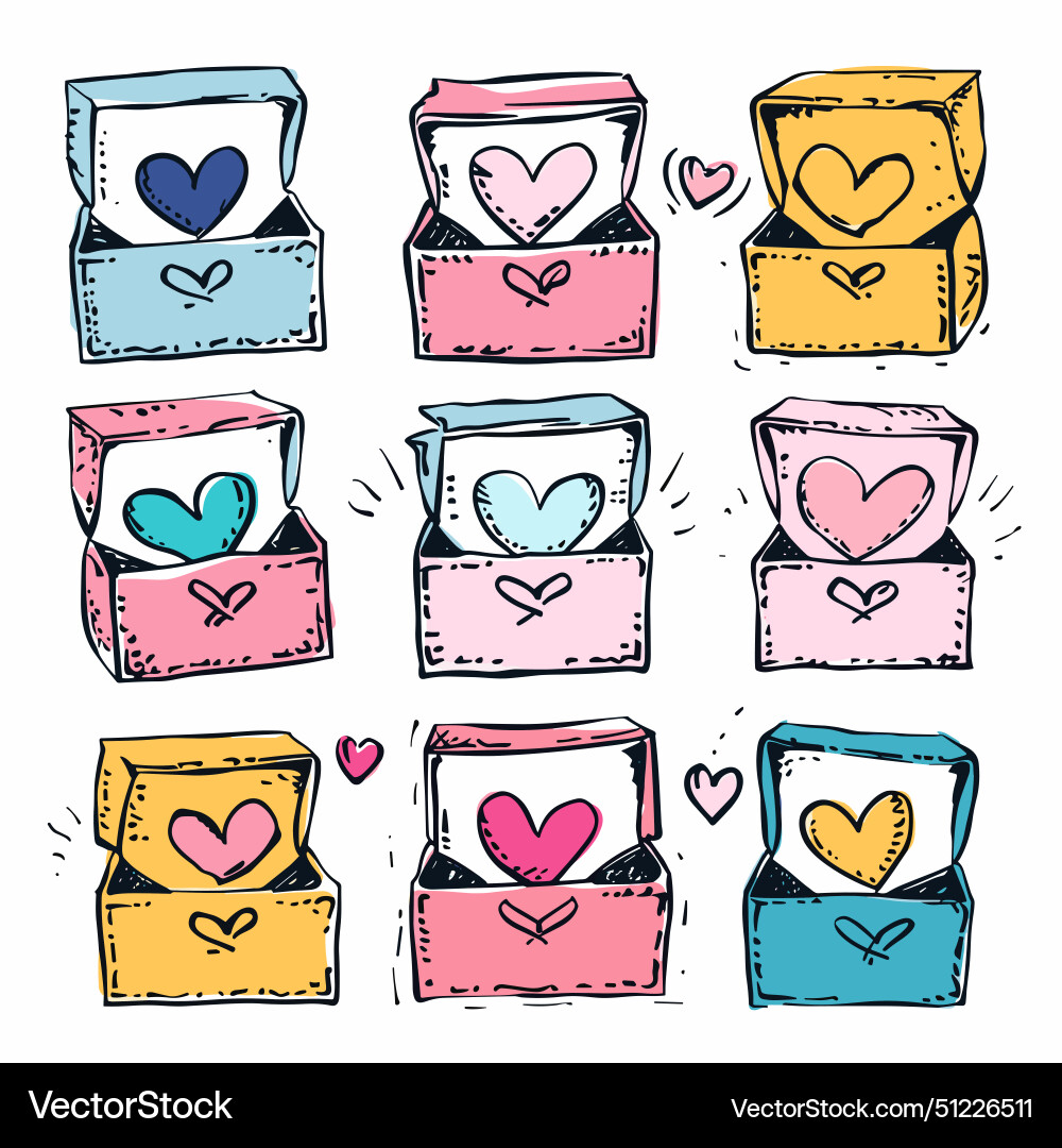 Collection colorful doodle laundry detergent boxes