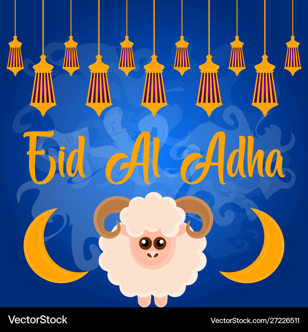 Eid al adlha poster Royalty Free Vector Image - VectorStock