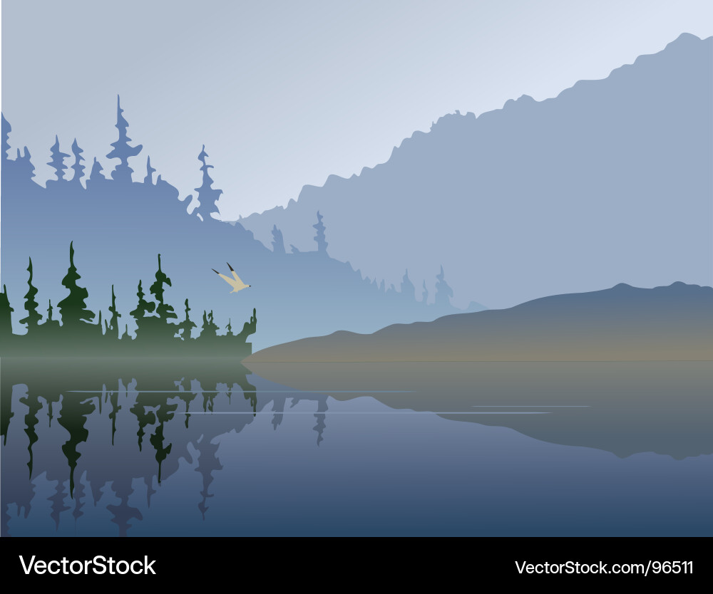 Fall lake Royalty Free Vector Image - VectorStock
