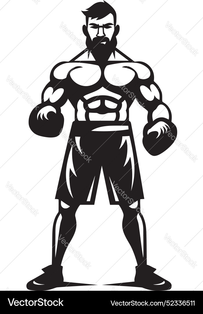 Jab dynamo cartoon boxer icon ring ruler black Vector Image