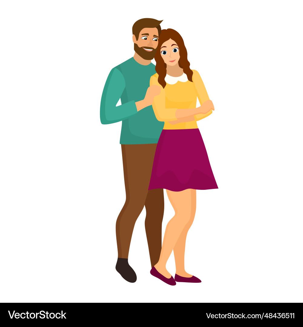 Lovely couple hugging Royalty Free Vector Image