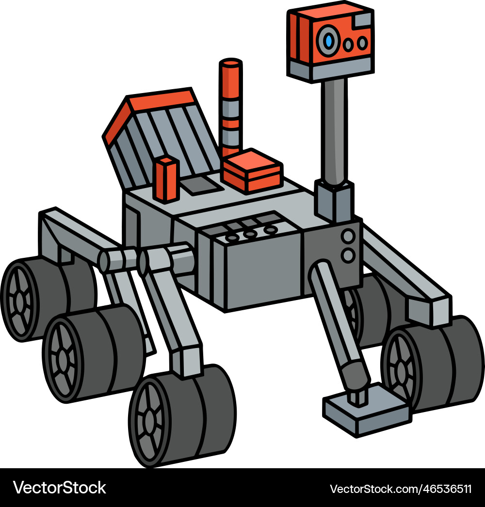 Mars Rover Cartoon – Curiosity Royalty Free Vector