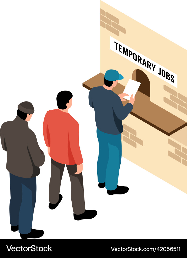 Queue of Jobless People Royalty Free Vector Image