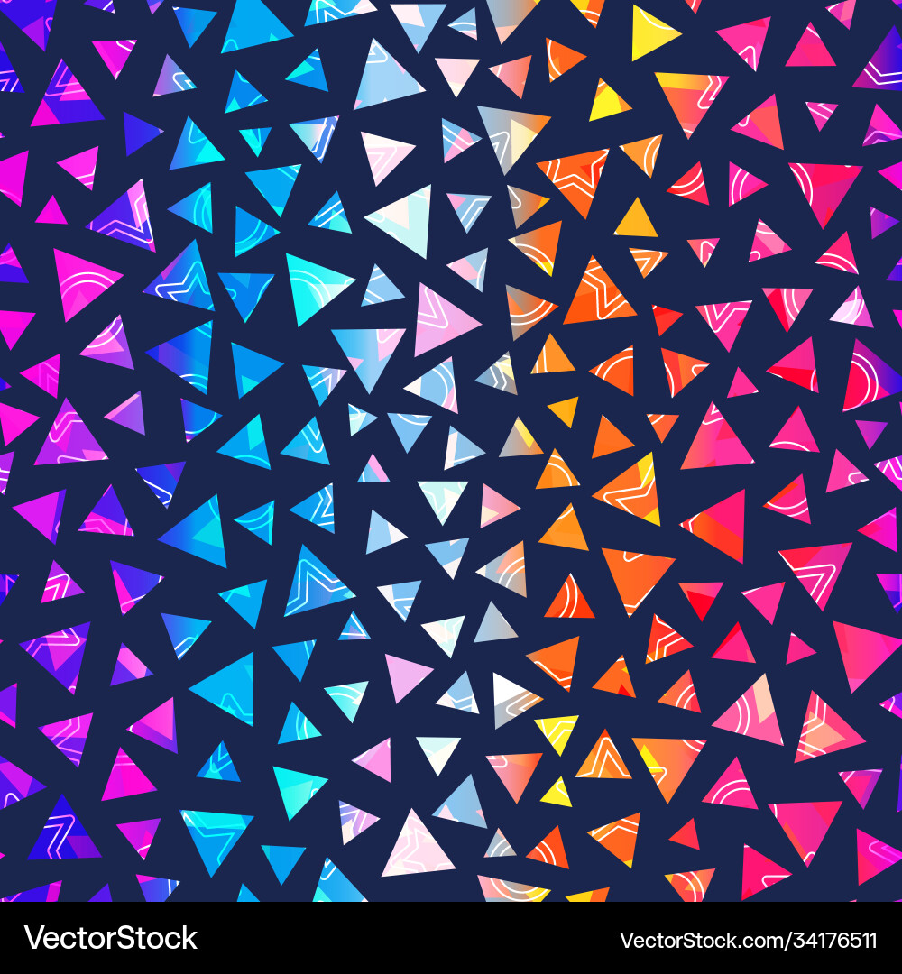 Rainbow triangle seamless texture Royalty Free Vector Image