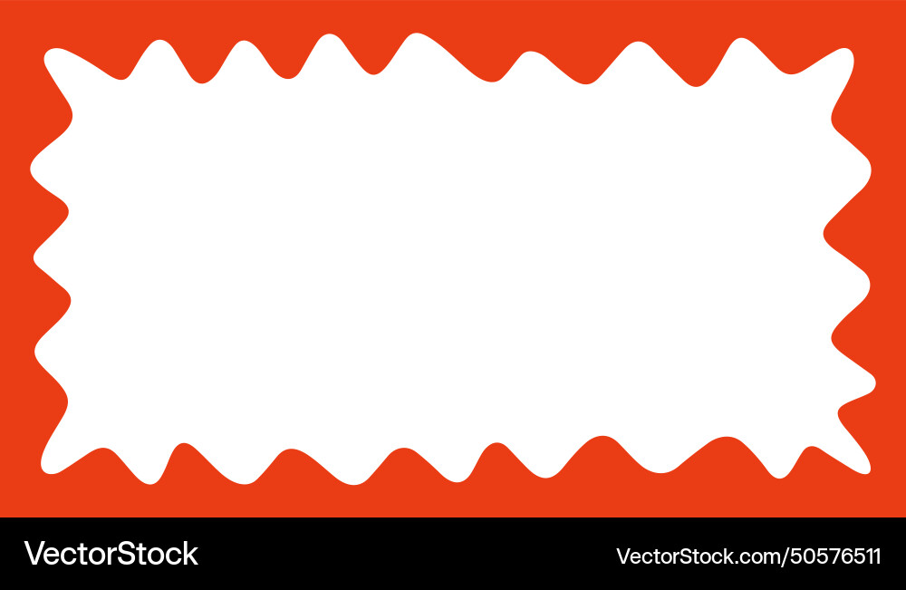 Wave rectangle frame doodle scalloped edge border Vector Image
