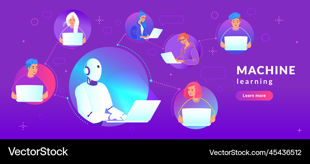 Artificial intelligence and machine learning Vector Image