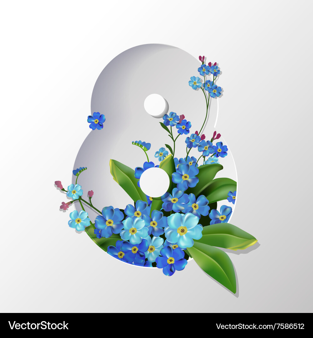 Eight march womens day greeting card Royalty Free Vector