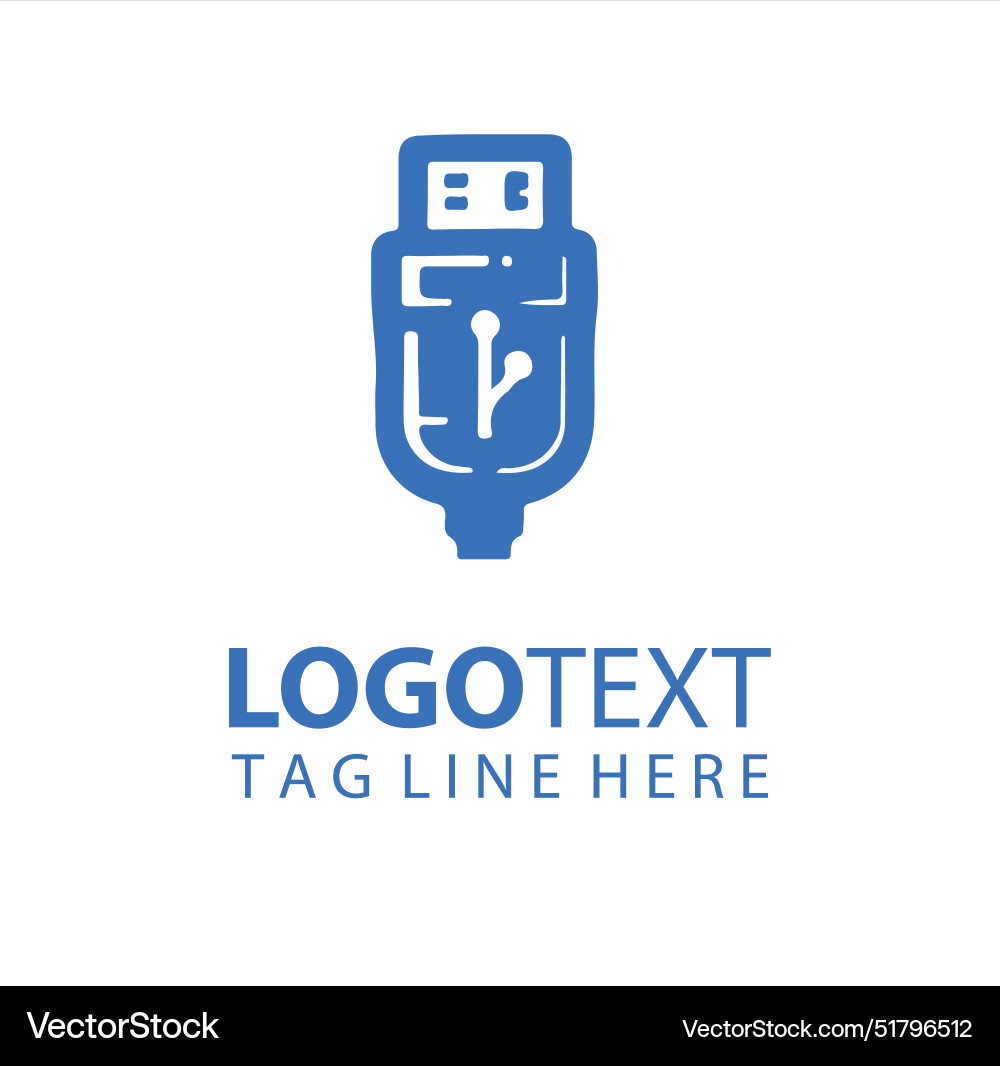 Infinity usb plug logo Royalty Free Vector Image