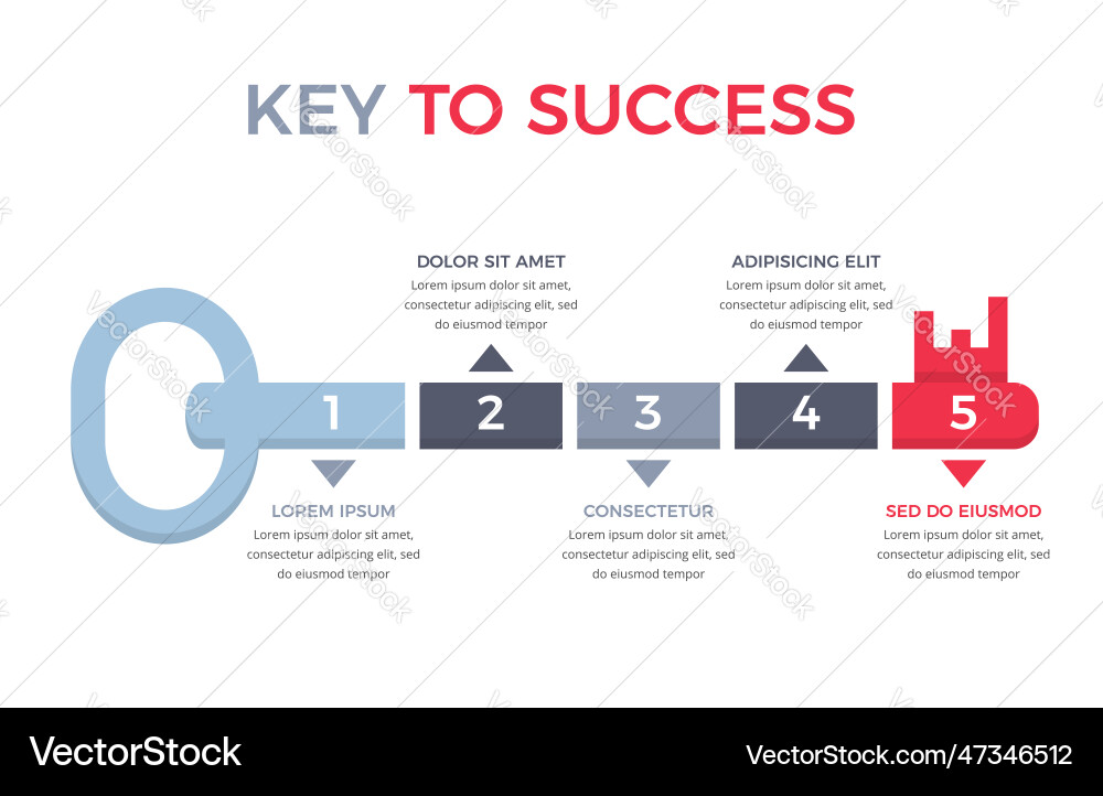 Key to success infographics Royalty Free Vector Image