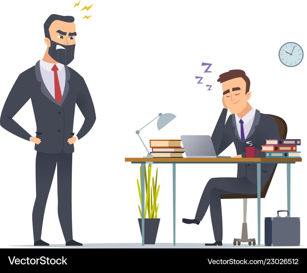 Lazy worker business office manager tired from Vector Image