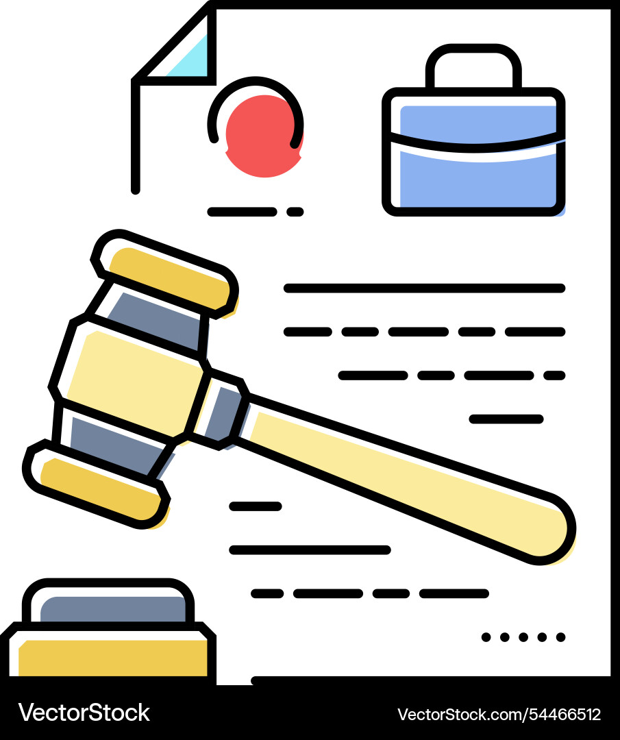 Legal documentation business process color icon Vector Image