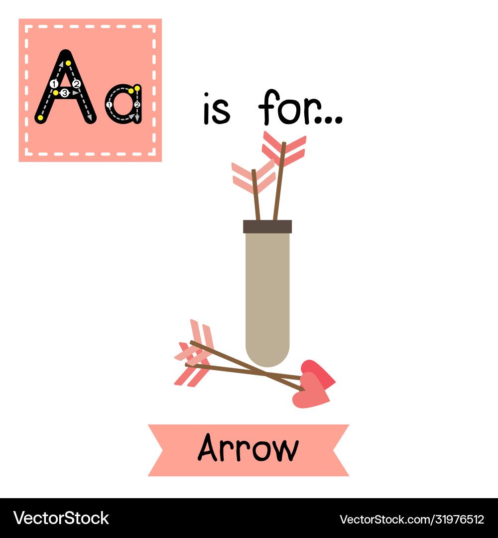 Letter a tracing arrow Royalty Free Vector Image