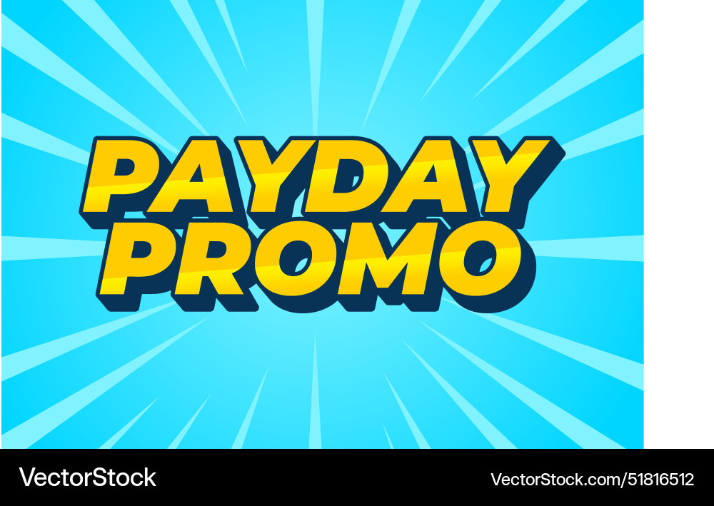 Payday promo text Effekt Design für den Verkauf Vektorbild
