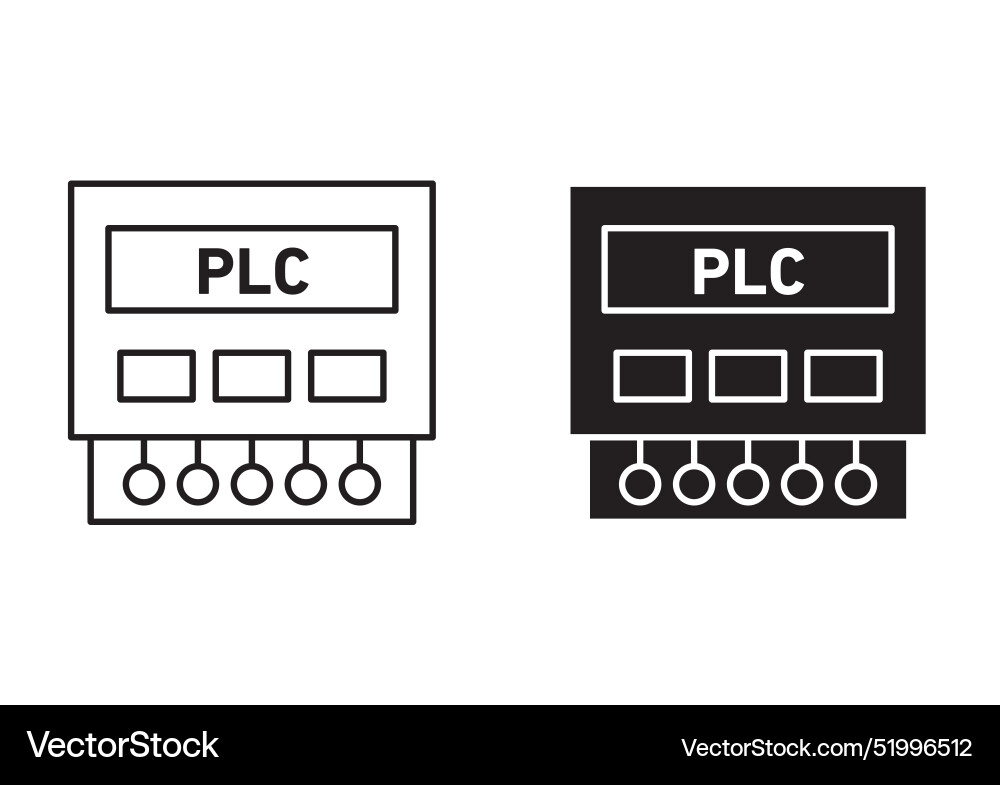 Plc outline icon collection or set thin line Vector Image Plc outline icon collection or set thin line Vector Image