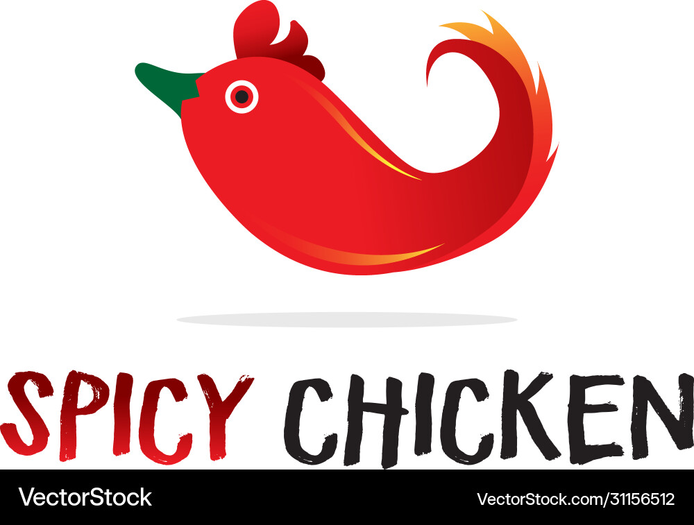 Spicy chicken logo fried restaurant Royalty Free Vector