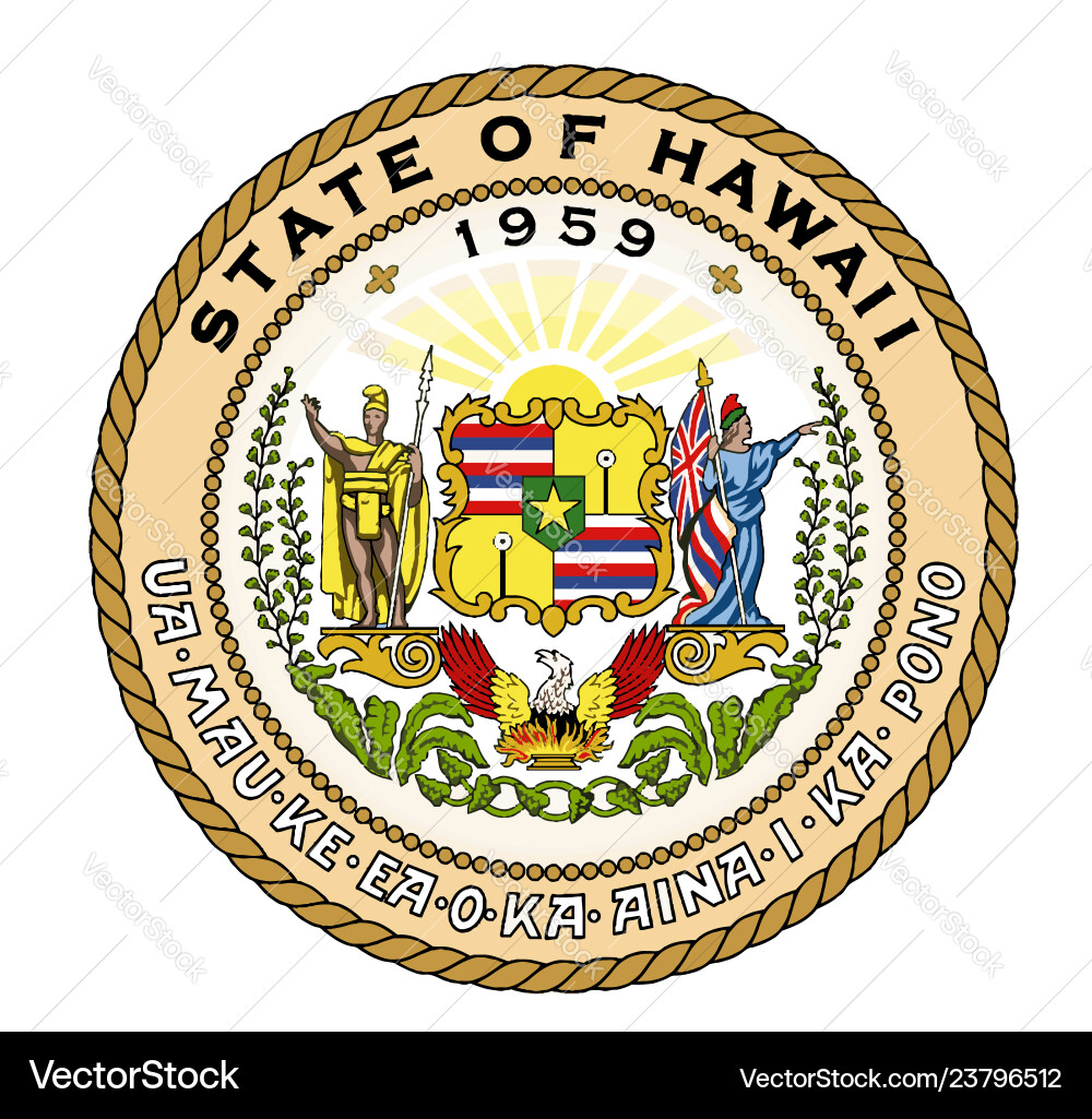State seal of hawaii Royalty Free Vector Image
