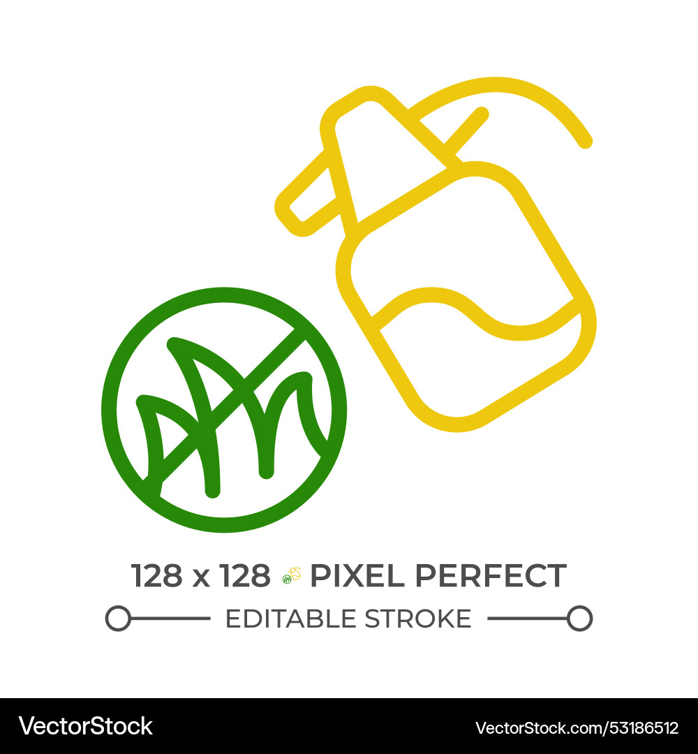 Weed control two color line icon Royalty Free Vector Image