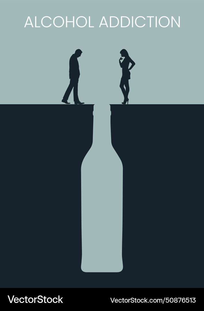 Alcohol addiction Royalty Free Vector Image - VectorStock